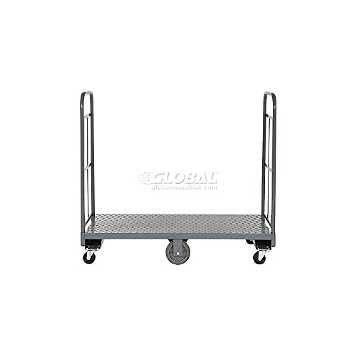 Global Industrial Steel Deck Narrow Aisle High End U-Boat Platform Truck 60 x 24 1500 Lb. Capacity