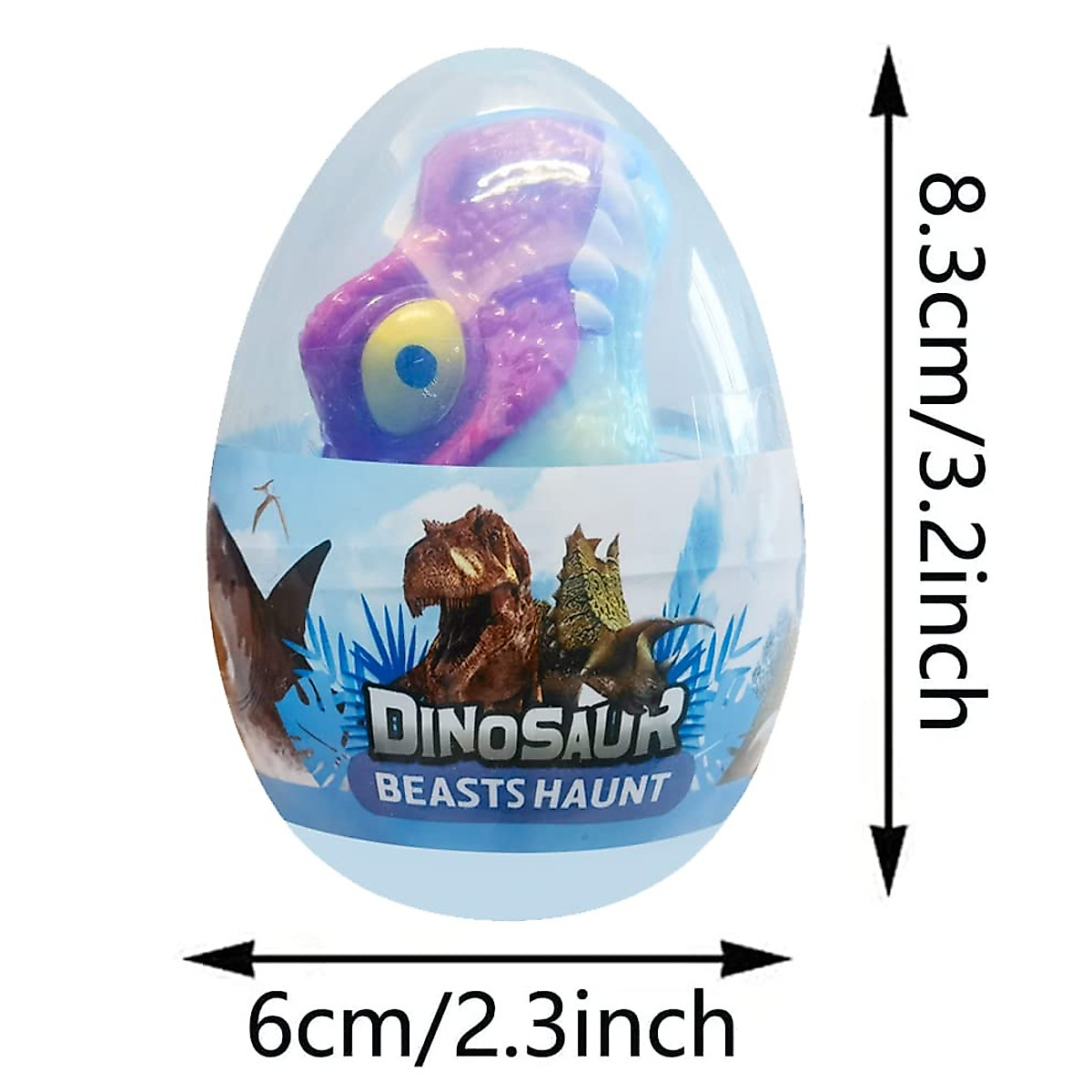 xinge 4Pack Clolorful Dinosaur Eggs with Novelty Biting Hand Tyrannosaurus Gags Family Game Educational Toys Kids Teens Party Favor,Easter Basket Stuffers