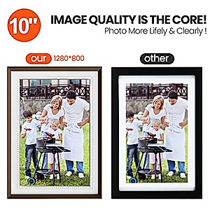 10.1 Inch Digital Picture Frame, WiFi Digital Photo Frame with 32GB Storage and SD Card Slot, Free Storage, IPS HD Touch Screen - Gift for Friends and Family