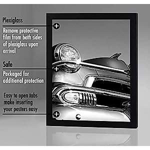 Americanflat 18x24 Poster Frame in Black - Composite Wood with Polished Plexiglass - Horizontal and Vertical Formats for Wall with Included Hanging Hardware