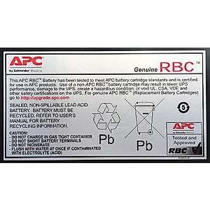 APC UPS Battery Replacement, RBC55, for APC Smart-UPS Models SMT2200, SMT3000, SMT2200C, SMT200US, SMT3000C, SUA2200, SUA3000, and select others