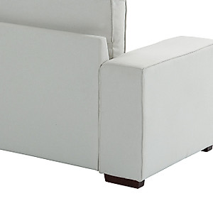 UIXE 80" Loveseat Sofa, Modern Love Seat Living Room 3-Seater Couches with Linen Fabric Cushion, Mid Century Upholstered Wide Track Armrest Couch Comfy Solid Wood Furniture for Bedroom, Beige