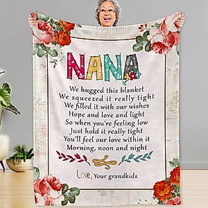 Fastpeace Nana Gifts, Nana Blankets for Nana Grandma Mom Grandmother, Birthday Gifts for Nana from Granddaughter Grandson Grandchildren - Nana Blanket Presents Throw 50x60