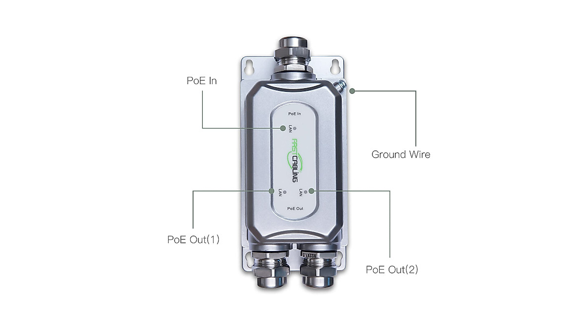 Fastcabling 90W Outdoor PoE Extender - Industrial Grade 2-Port Mesh ...