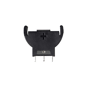 AEDIKO 50pcs CR2032 Vertical Button Cell Battery Sockets 3 Pin Holder Case Plastic Shell Type Black