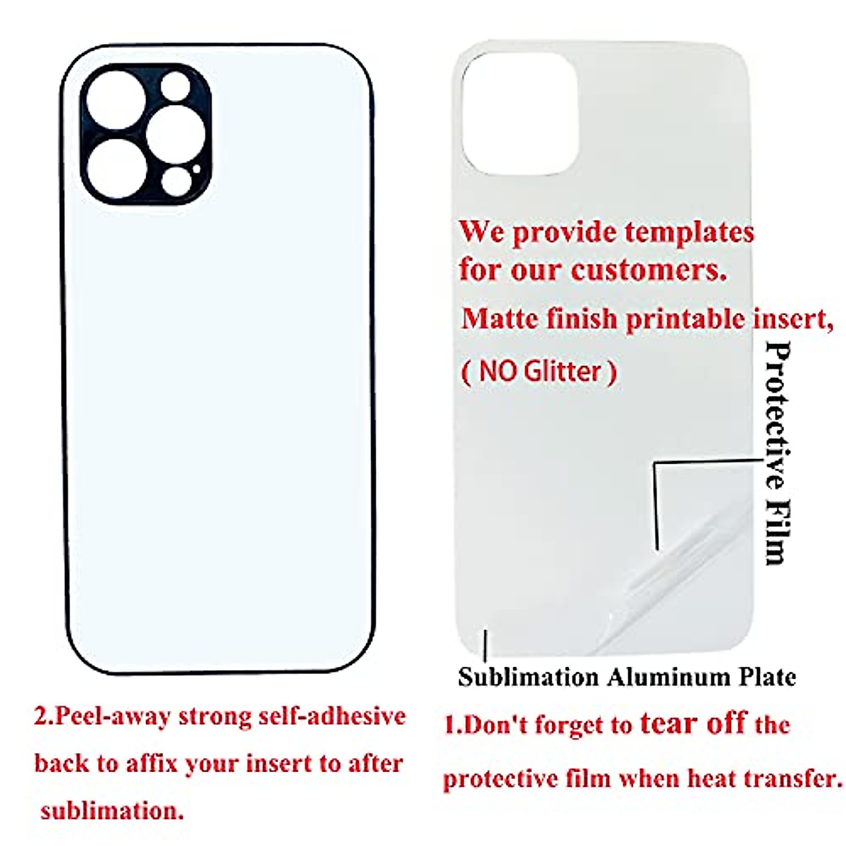 JUSTRY 5PCS Sublimation Blanks Phone Case Covers Compatible with Apple iPhone 12 Pro Max, 6.7 Inch,Easy to Sublimate DIY, 2 in 1 2D Soft Rubber TPU Heat Transfer Pure White Finish