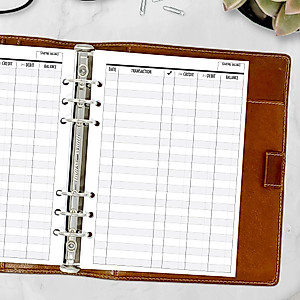 A5 Checkbook Registers Planner Insert Refill, 5.83″ x 8.27″, Fits 6-Rings Binders - Filofax, LV GM, Moterm, Choose Quantity