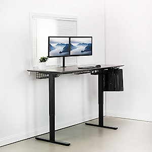 VIVO Electric Stand Up Desk Frame for 40 to 75 inch Table Tops, Frame Only, Single Motor Ergonomic Standing Height Adjustable Base with Memory Controller, Black, DESK-EV00B