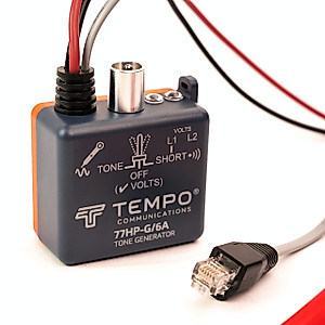 Tempo 77HP-G/6A Tone Generator w/ABN Clips | Cable Tracing, Continuity Testing, Polarity Testing | RJ11, RJ45 | Twisted Pair & Coaxial Cables | Professional Grade (2023 Model)