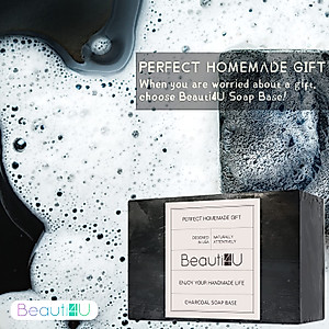 BEAUTI4U 2LB Soap Base - Charcoal Soap Making Supplies with Soap Making Kit - Melt and Pour Soap Base - Melt and Pour Soap Kit -Organic Soap Base for Soap Making