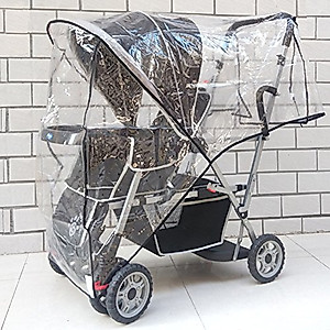 Aligle Weather Shield Double Popular for Swivel Wheel Stroller Universal Size Baby Rain Cover/Wind Shield Deal (Black)