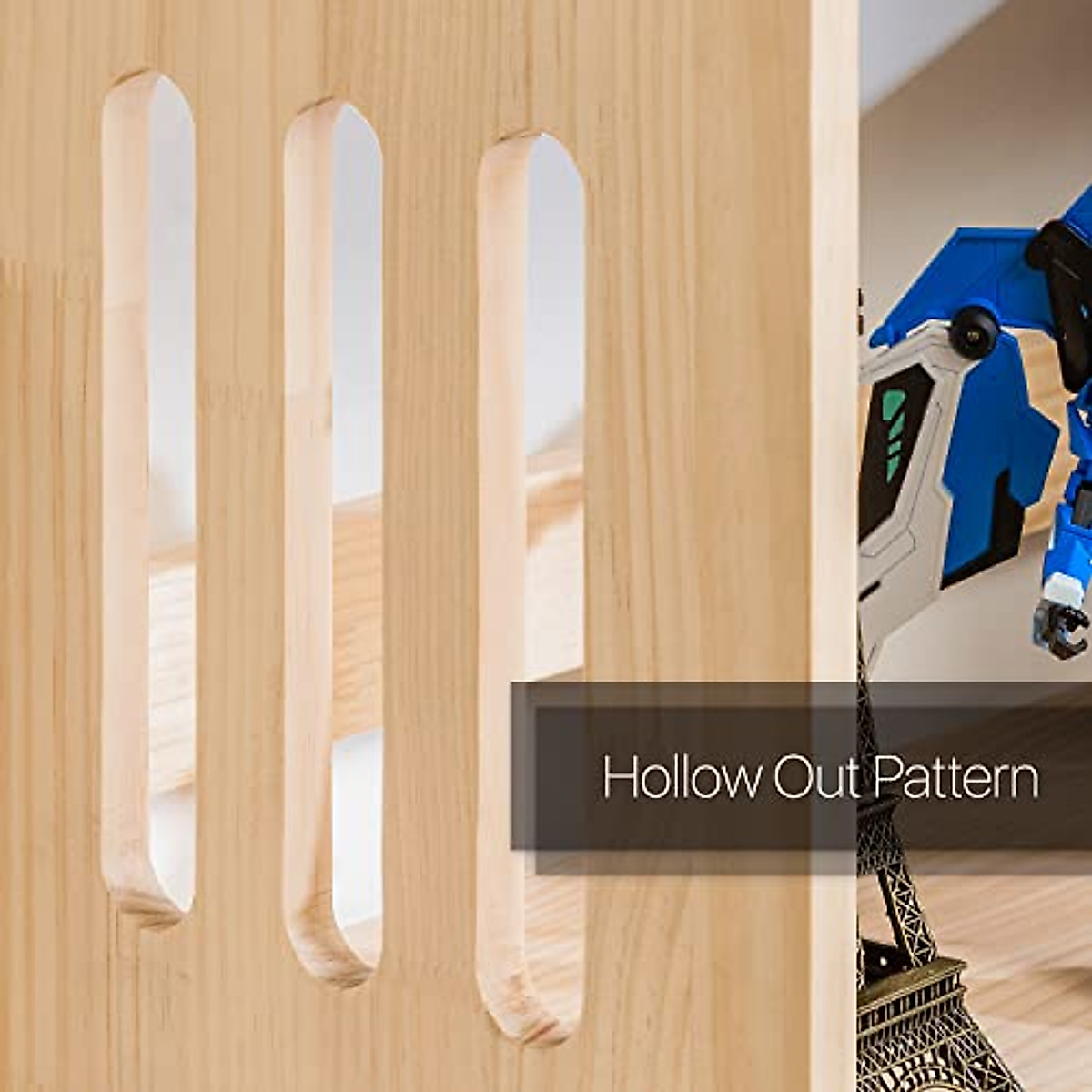 MoNiBloom 5 Tier Bookcase with Open Shelves, Solid Wood Storage Organizer Book Shelf Cabinet Display Organizer for Kids Room Living Room Bedroom, Natural