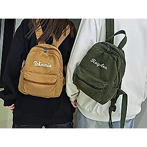 MT WORLD Personalized Vintage Backpack Small Mini Backpack Travel Canvas Backpack for Women Custom Monogram Backpack College Vintage Canvas Mini Backpack