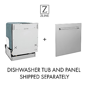 ZLINE 18 in. Compact Top Control Dishwasher in Black Matte 120-Volt with Stainless Steel Tub and Traditional Style Handle