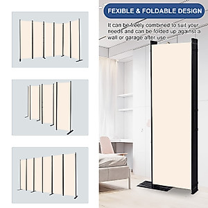 Room Divider and Folding Privacy Screens， 6 Panel Wide Room Divider Wall Screen for Room Separtition, Partition Room Dividers Fabric Panel Wall Dividers Freestanding for Office, Bedroom, Studio Dorm