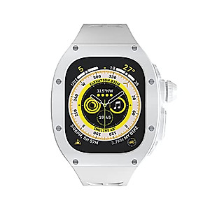 Translucent Hard Case with Band for Apple Watch Ultra 49mm, Crystal Clear Bumper with Silicone Strap for iWatch Ultra 49mm, Luxury Rugged Military Tactical Heavy Duty Protective Case for Watch Ultra.