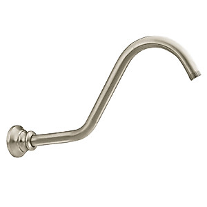 Moen Waterhill Brushed Nickel 14-Inch Replacement Extension Curved Shower Arm, S113BN