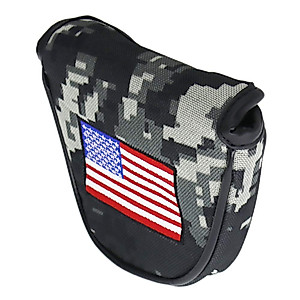 SEACLOUD Golf Putter Cover USA Camouflage Golf Mallet Putter Head Cover Protector Magnetic Closure