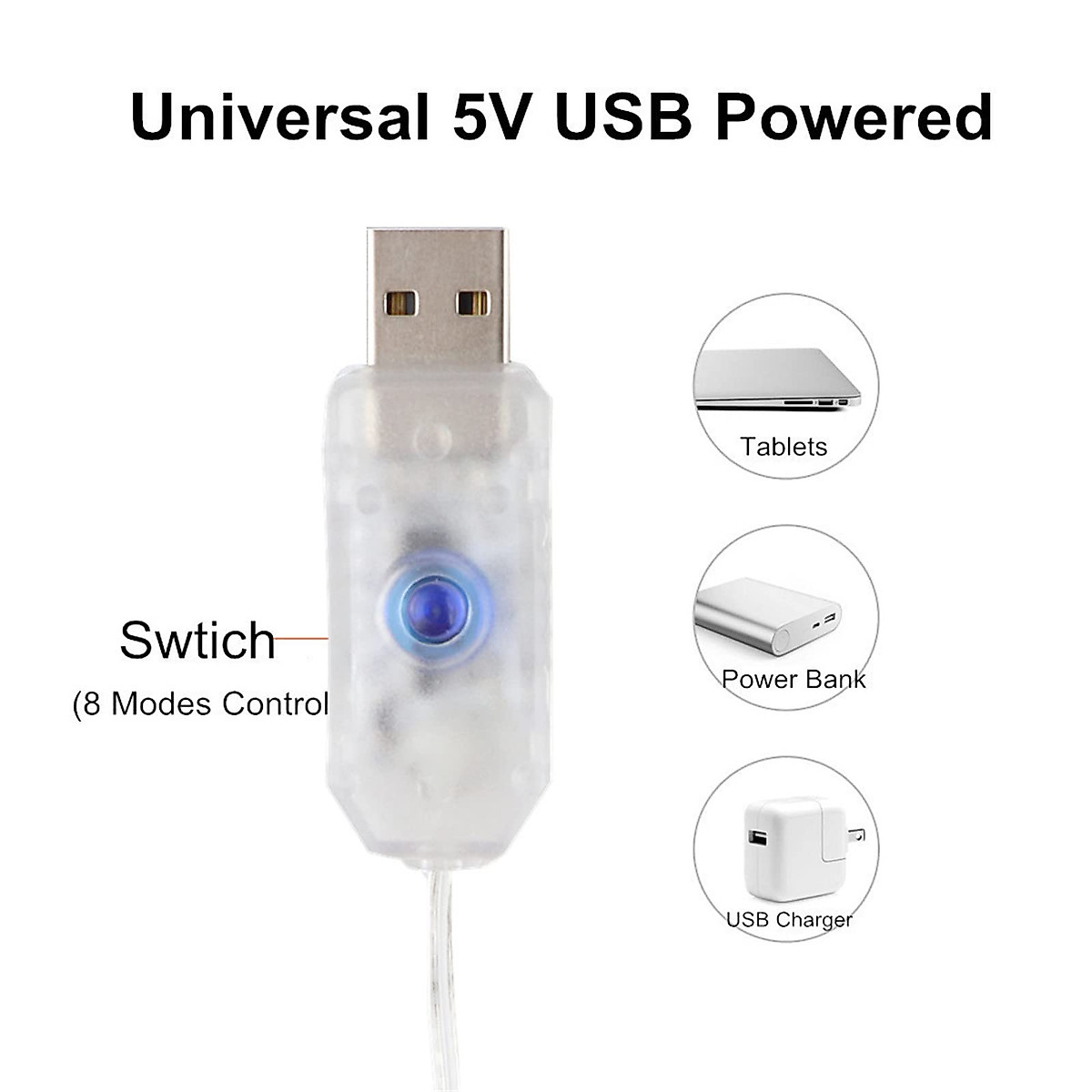 Led Curtain Lights, 300 LED Curtain String Light with 8 USB Modes Remote for Christmas Bedroom Party Wedding Home Garden Wall Decorations(Warm White)