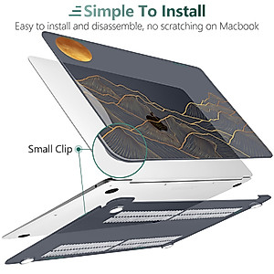 DONGKE Compatible with MacBook Air 13 inch Case 2021 2020 2019 2018 Release A2337 M1 A2179 A1932 with Retina Display Touch ID, Plastic Hard Shell & Keyboard Cover - Abstract Mountain