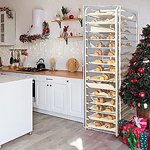 2 Pcs Bun Pan Rack Cover Bakers Rack Cover 20 Tier Sheet Pan Rack Cover for Home Kitchen Restaurant Bakery 28" L x 23" W x 61" H, Clear