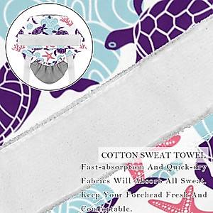 Ocean Turtle Working Caps with Buttons, Long Hair Scrub Hats Ponytail Holder for Women