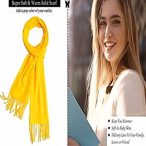 AUSEKALY Scarf For Men Women Neck Scarf Plaid Winter Scarf Fall Softest Classic Warm Bright Yellow