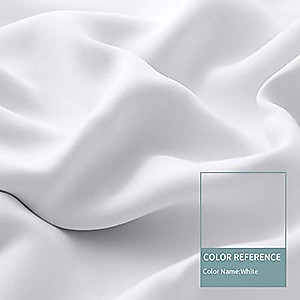 BGment Thermal Insulated 100% Blackout Curtains for Bedroom with Black Liner, Double Layer Full Room Darkening Noise Reducing Grommet Curtain (42 x 63 Inch, Pure White, 2 Panels)