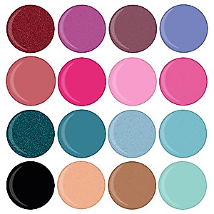 Nicole Miller 16 Colors Nail Polish Set + 2 Base Coats + 2 Top Coats – Glossy Colors Manicure Set - Long Lasting Fingernail and Toenail Polish for Women and Teen Girls