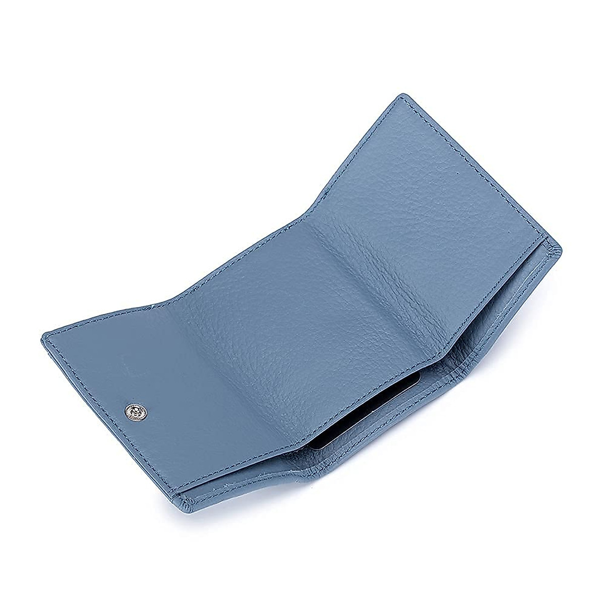 Yocipa Small Wallet For Women RFID Leather Compact Card Wallets Womens Thin Front Pocket Purse(Blue)