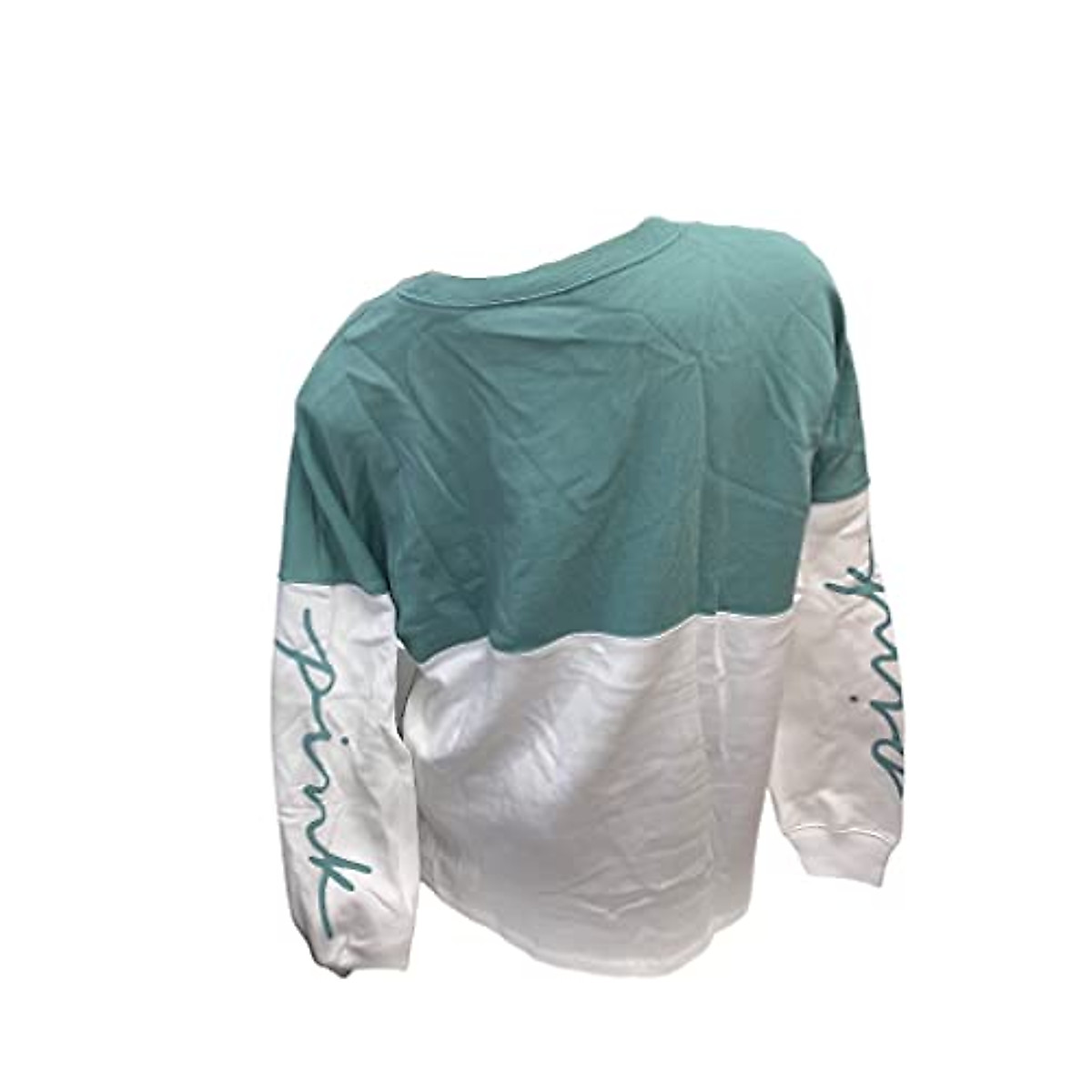 Victoria's Secret Pink Oversize Varsity Crew Neck Sweatshirt Fleece Multi Color Size Large New