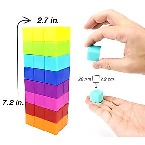 BrainSpark Digit Blocks 48 Pieces Black White and Grey Magnetic Cubes Building Set, Magnetic Blocks for Kids