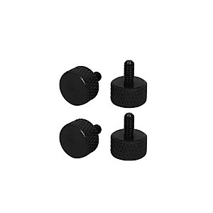 Tool parts Computer PC Graphics Card Aluminum Alloy Knurled Thumb Screws Black M3x6mm 4pcs