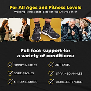 CopperJoint Foot Compression Sleeve - Plantar Fasciitis Socks for Arch Support, Achilles Tendonitis, and Foot Pain Relief - Toeless Socks For Everyday & Night Use - Copper Infused Nylon (Medium)