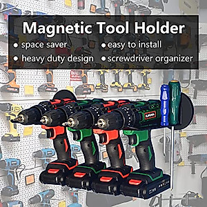 MUTUACTOR Power Tool Organizers and Storage Drill Tools Holder Magnetic Mount,Heavy Duty Magnetic Tool Holder,Utility Storage Rack for Garage,Warehouse,Clearance,Hand Tools,Workshop,Shed