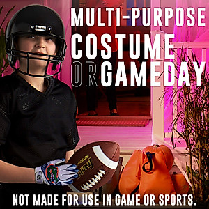 Franklin Sports Youth NCAA Football Receiver Gloves - Receiver Gloves for Kids - NCAA Team Logos and Silicone Palm - Youth Pair - Great for Games & Costumes, Lycra, White