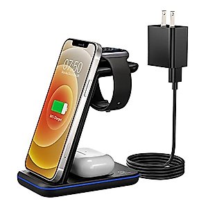 Wireless Charger for Apple Multiple Device, 3 in 1 Fast Charging Station/Stand Compatible for iPhone 14/13/12/Pro Max/SE/11/X/XR/8,for Apple Watch/iWatch 8/7/6/5/4/3/2/SE AirPods Pro/3/2