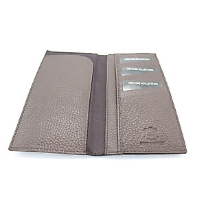 EastMeetsWest Western Dark Brown Hand Tooled Horse Head Horse Shoe Genuine Leather Bi-Fold Men's Rodeo Long Wallet