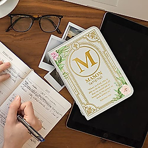 9.6x6.6 Inch Personalized Bible Cover, Custom Bible Cover – Personalized Leatherette Bible Cover and Carrying Case with Handle, Womens Bible Case - White Small (Design 1)