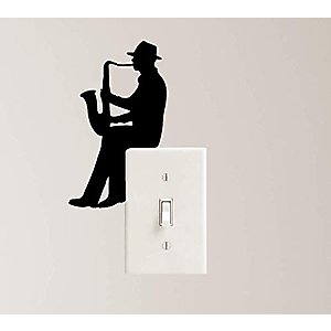 Saxophone Music Decal Vinyl Sticker Playing Jazz Classical Instrument Saxo Laptop