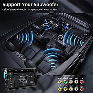 7inch Double Din Car Stereo Radio Voice Control Apple Carplay & Android Auto, Car Audio with HD Touchscreen, Bluetooth, Mirror Link, Backup Camera, SWC, FM/AM, USB/SD, A/V Input