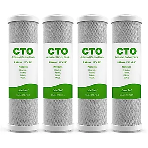 SimPure 5 Micron 10" x 2.5" Whole House Carbon Sediment Water Filter Cartridge Replacement for Home Under-Sink & Countertop Filtration System