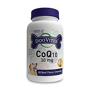 Health Thru Nutrition Dog-Vites CoQ10 for Dogs, Beef-Flavored Chewable Tablets, 30mg (Pack of 60)