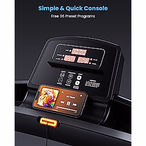 OMA Treadmills for Home Gym, 3.0HP 300lb Capacity, Foldable Treadmill with Incline Ajustable, Larger Deck Free 36 Preset Programs Walking Pad for Jogging Running Dog Treadmill, Model A…