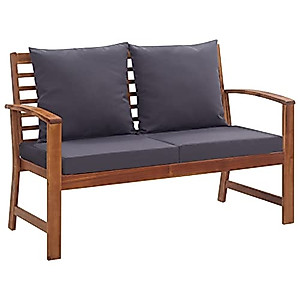 MBFLUUML Patio Dining Sets, Lawn Garden Backyard Deck Patio Table and Chairs, 4 Piece Garden Lounge Set with Cushions Solid Acacia Wood Suitable for Patio, Porch, Backyard, Balcony.