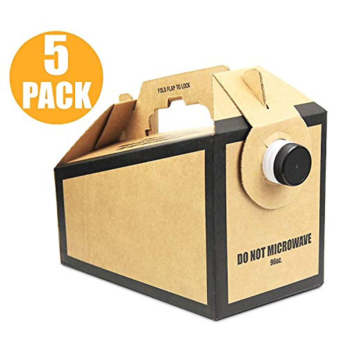 [5 Pack] Disposable Coffee Dispenser, Insulated Hot Cold Bulk Beverage Server Carafe, Box of Joe to Go, 96oz 0.75gal