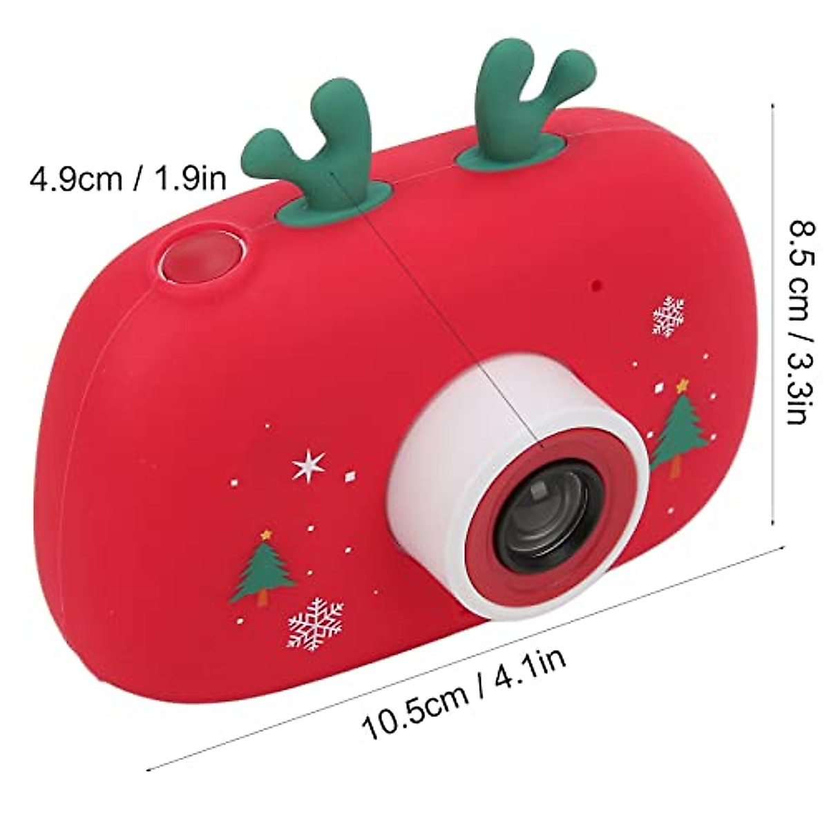 Shanrya Kid Camera, Christmas Style Cute Kids Camera Stable Reliable Push Type Design for Indoor for Outdoor