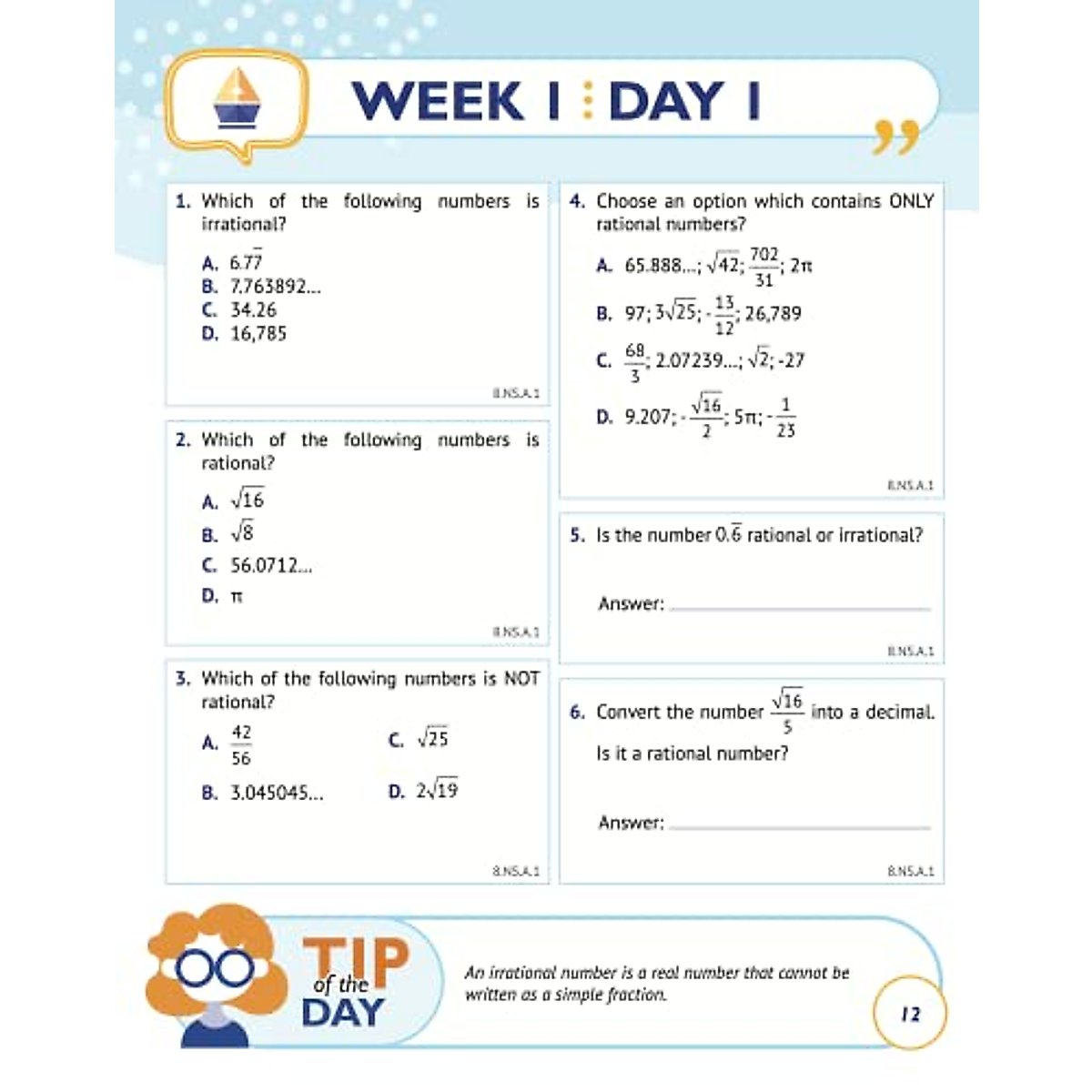 8th Grade Common Core Math: Daily Practice Workbook | 1000+ Practice Questions and Video Explanations | Argo Brothers (Next Generation Learning Standards Aligned (NGSS))