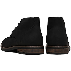 Jousen Men's Chukka Boots Lace Up Desert Ankle Boots Classic Causal Dress Boots For Men(AMY656A black 11)