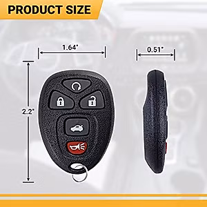 Key Fob Keyless Entry Remote Compatible with 2006-2013 Chevy Chevrolet Impala丨 Monte Carlo丨 Buick Lucerne 丨 Cadillac DTS Car Key Replacement 5 Buttons with FCC ID OUC60270, OUC60221